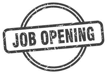 Job opening stamp label round grunge Royalty Free Vector