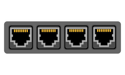 Lan connector for internet transmission Royalty Free Vector