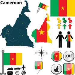 Cameroon editable outline map Royalty Free Vector Image
