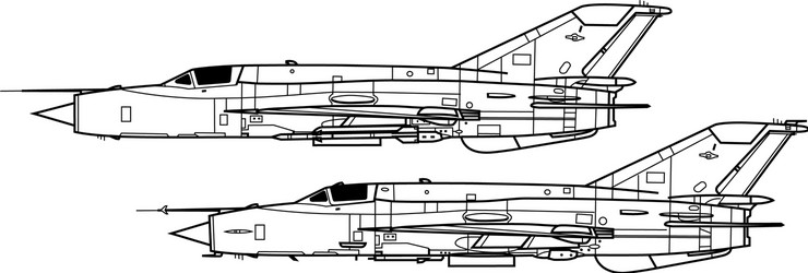 Mikoyan mig-21 fishbed Royalty Free Vector Image