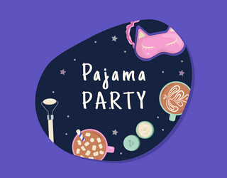 Pajamas party sticker concept Royalty Free Vector Image