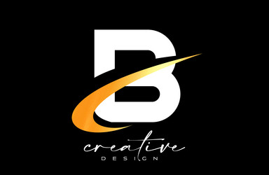 Curved creative letter b logo design with swoosh Vector Image