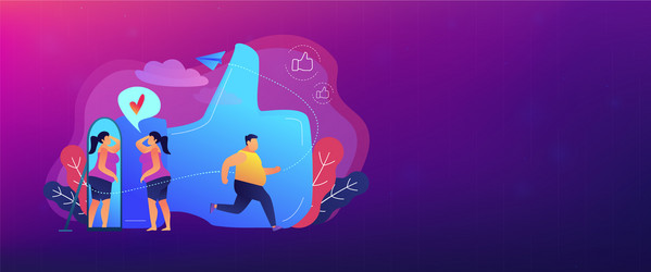 Body positive header or footer banner Royalty Free Vector