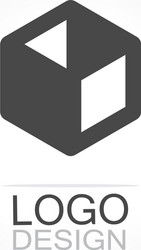 Open box unboxing logo line art outline monoline Vector Image