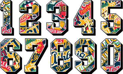 Baseball Number Fonts Vector Images (over 350)