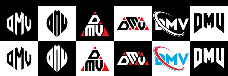 Dmv circle letter logo design with circle Vector Image