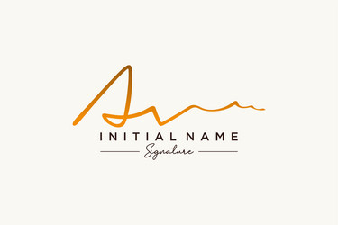 Initial av signature logo template hand drawn Vector Image