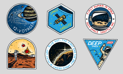 Astronaut helmet space walk travel vintage logo Vector Image