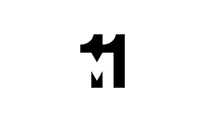 11m - logotype letter m and number 11 eleven m11 Vector Image