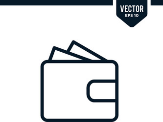 Wallet icon collection in outlined or line art Vector Image