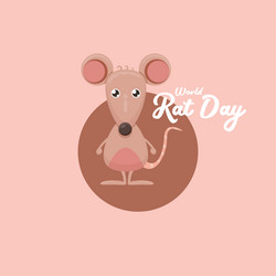World rat day banner with cartoon funny Royalty Free Vector
