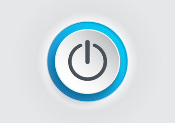 Power on icon white on the blue background Vector Image