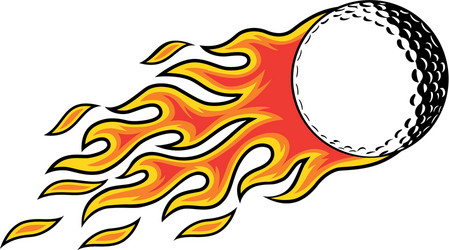 Flaming golf ball Royalty Free Vector Image - VectorStock
