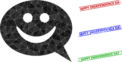 Happy chat triangle icon and distress smile Vector Image