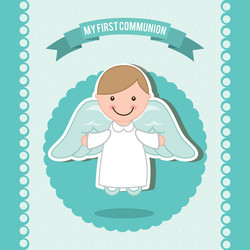First communion poster Royalty Free Vector Image