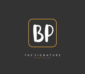 Bp initial letter handwriting and signature logo Vector Image