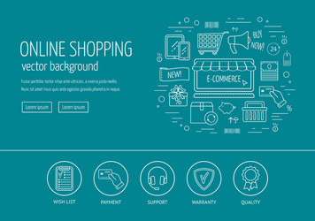 E-commerce web design concept line icons Vector Image