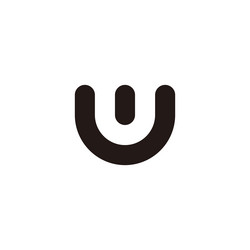 Letter w curve geometric symbol simple logo Vector Image