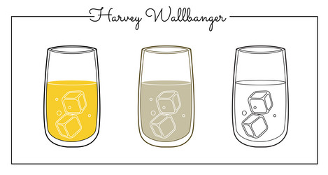 Alcohol drink line art mimoza Royalty Free Vector Image