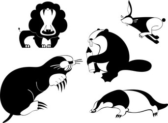 Dancing rabbit silhouette Royalty Free Vector Image