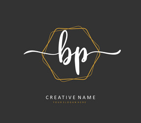 Bp initial letter handwriting and signature logo Vector Image
