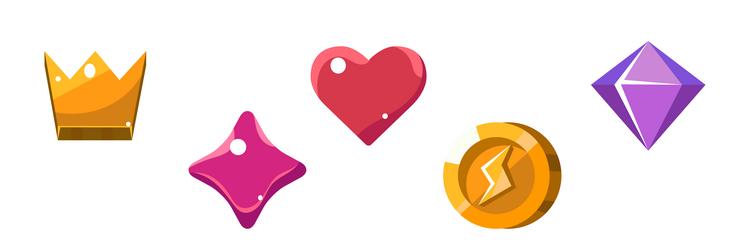 Game interface icon and design element set Vector Image