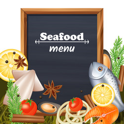 Seafood menu background Royalty Free Vector Image