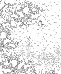 Christmas Scene Line Drawing Vector Images (over 280)