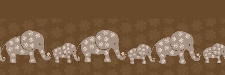 Cute baby elephant seamless border Royalty Free Vector Image