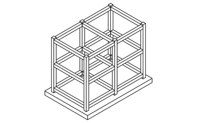 Reinforced concrete rc rahmen construction Vector Image