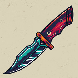 Vintage colorful dagger concept Royalty Free Vector Image