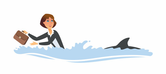 Risk at work - modern cartoon people character Vector Image