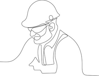 Continuous one line drawing ofengineer wearing Vector Image