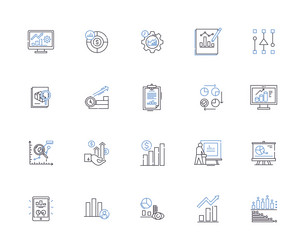 Data visualization outline icons collection Vector Image