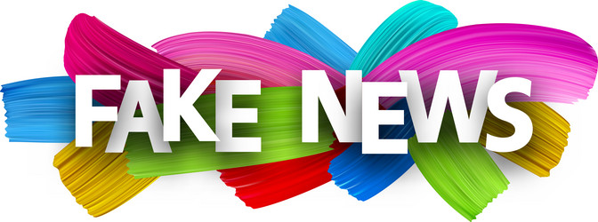 Fake news paper word sign with colorful spectrum Vector Image