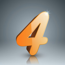 3d number four Royalty Free Vector Image - VectorStock