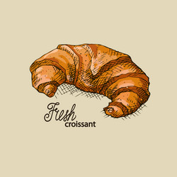 Gourmet croissant bread Royalty Free Vector Image