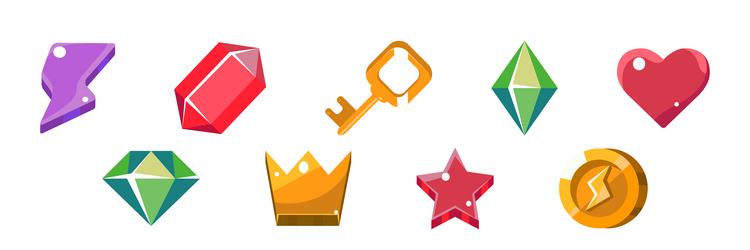 Game interface icon and design element set Vector Image