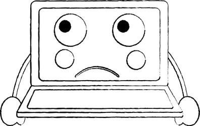 Laptop computer kawaii character screen Royalty Free Vector