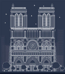 Isometric infographic notre dame de paris - hd Vector Image