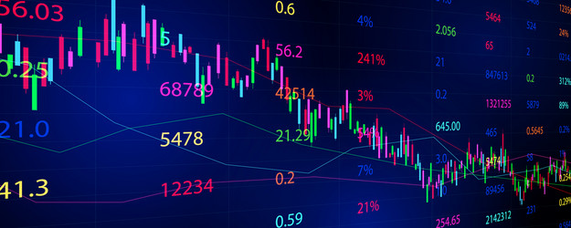 Stock market economic graph with diagrams Vector Image