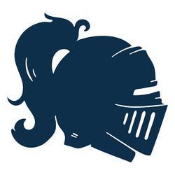 Armor helmet profile cut out Royalty Free Vector Image