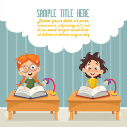 Children studying Royalty Free Vector Image - VectorStock