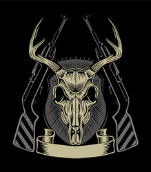 Deer skull with rifle Royalty Free Vector Image