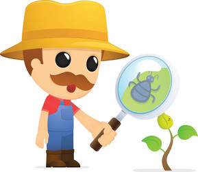 Fat farmer agronomist funny gardener Royalty Free Vector