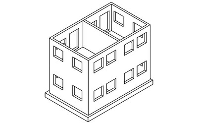 Reinforced concrete rc rahmen construction Vector Image