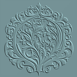 Textured vintage emboss 3d lines round damask Vector Image