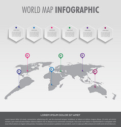 World map infographic pie chart graph Royalty Free Vector