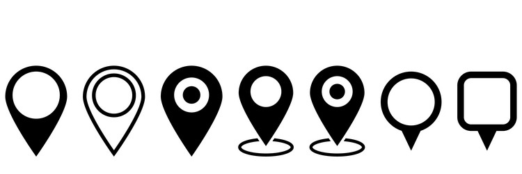 Map pin set location point pin set gps tap Vector Image