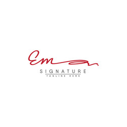 Em signature logo - handwritten Royalty Free Vector Image